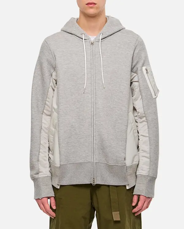 Sacai Sweatshirt With Nylon Twill Hoodie