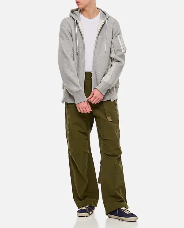 Sacai Sweatshirt With Nylon Twill Hoodie