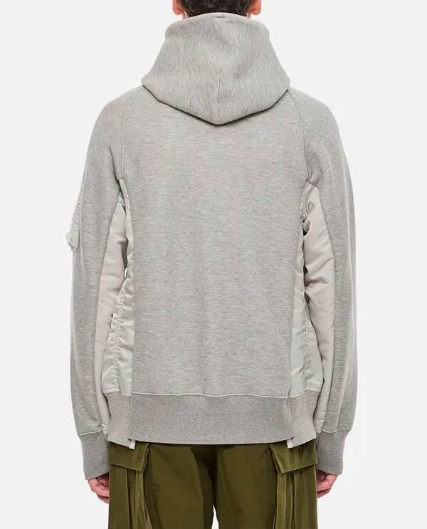 Sacai Sweatshirt With Nylon Twill Hoodie
