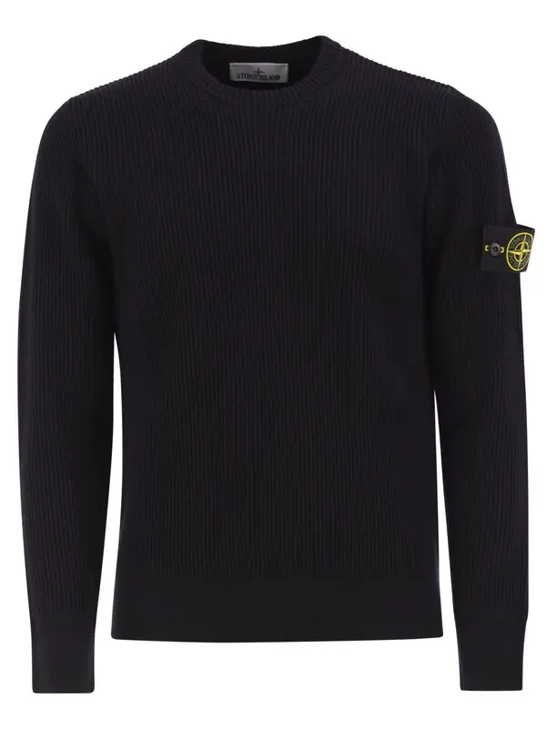 Stone Island Crew-neck Jumper With Ribbed Edges