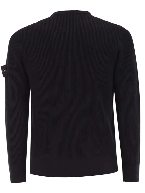 Stone Island Crew-neck Jumper With Ribbed Edges - Blue