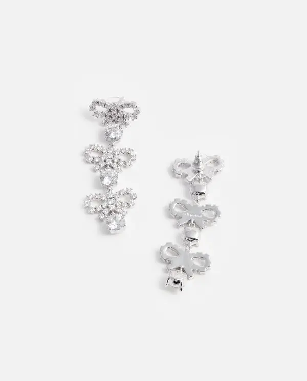 SELF-PORTRAIT Micro Bow Crystal Tiered Earrings - Multicolor