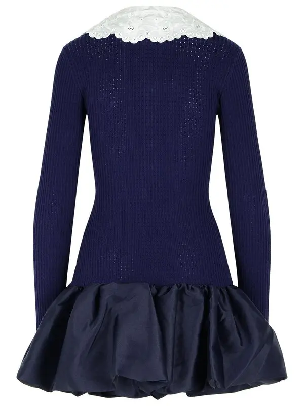 SELF-PORTRAIT Navy Viscose Dress