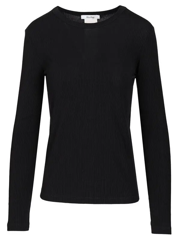 Max Mara Silk And Lyocell Ribbed Sweater - Blue