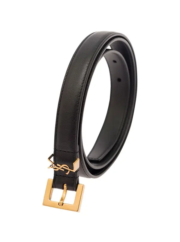 Saint Laurent Leather Belt - Black