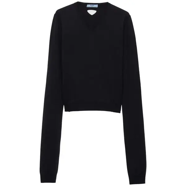 Prada Navy Wool V-neck Sweater