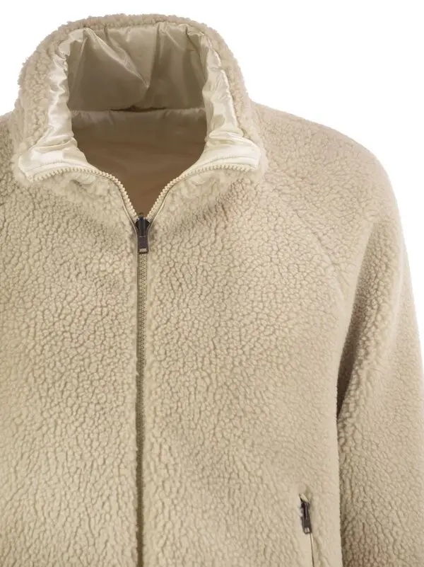 Herno Reversible Teddy Fleece And Technical Nylon Jacket