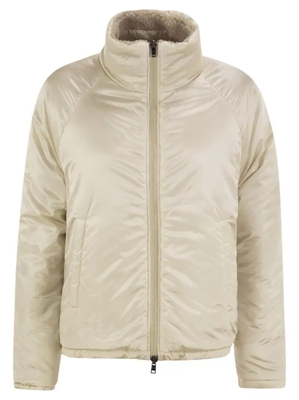 Herno Reversible Teddy Fleece And Technical Nylon Jacket
