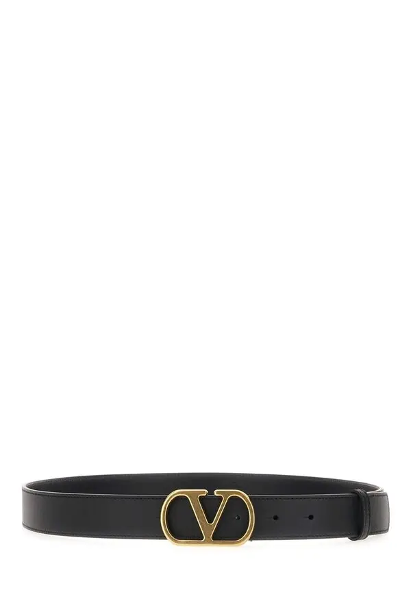 Valentino Garavani Leather Belt With Logo Buckle - Multicolor