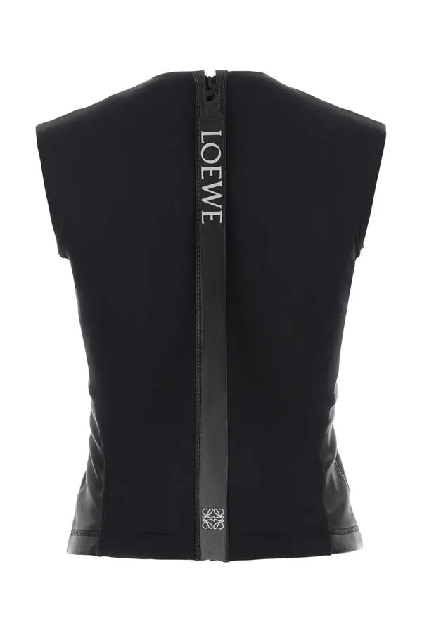 Loewe Leather And Fabric Top