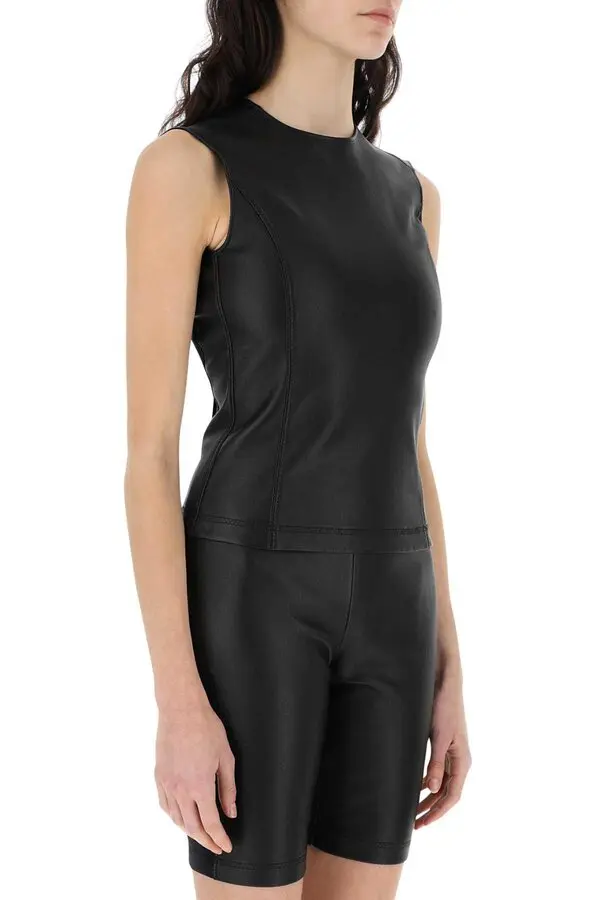 Loewe Leather And Fabric Top