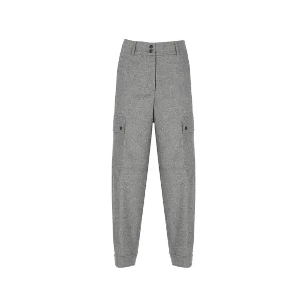 Peserico Grey Trousers Straight Trousers