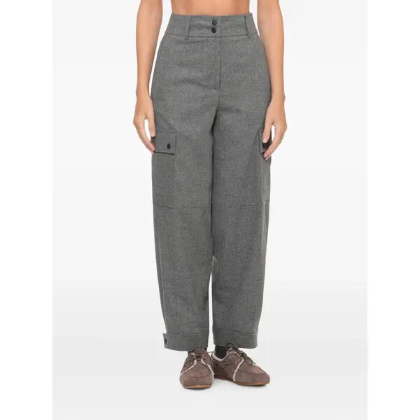 Peserico Grey Trousers Straight Trousers