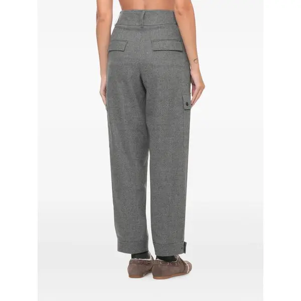 Peserico Grey Trousers Straight Trousers