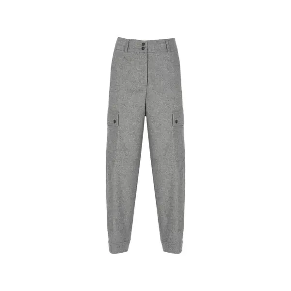 Peserico Wool-blend Melange Cargo Trousers