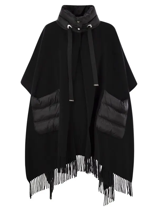Herno Wool Cashmere Poncho - Black
