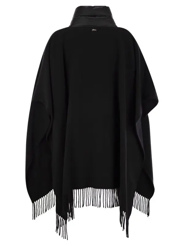 Herno Wool Cashmere Poncho - Black