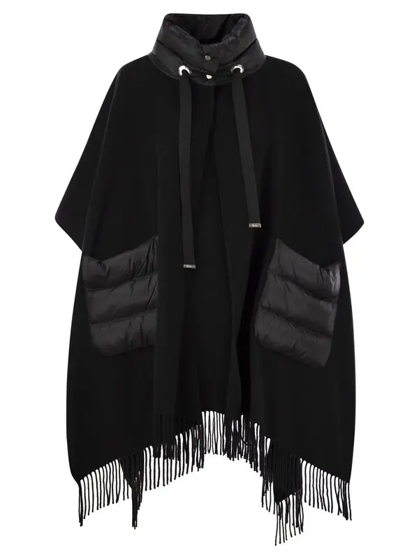 Herno Wool Cashmere Poncho - Black