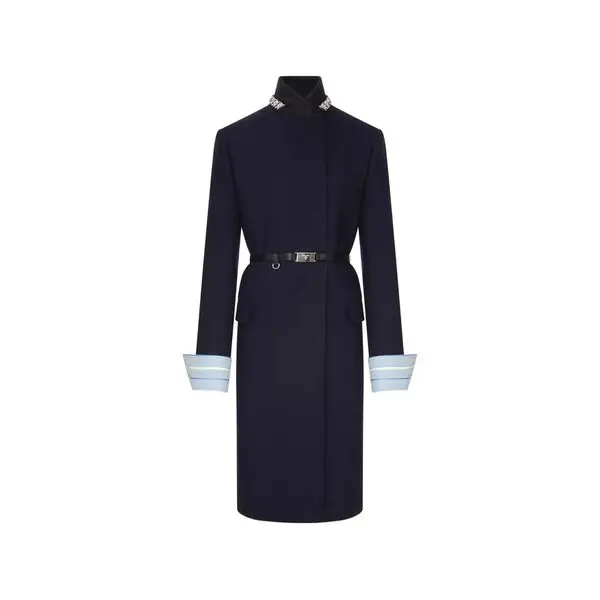 Prada Coats Single Breasted Coats - Blue