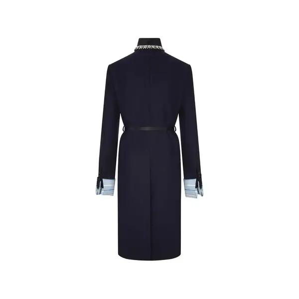 Prada Crystal-embellished Wool Belted Single Breasted Coat