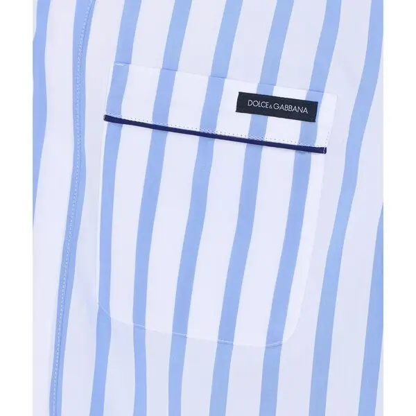 Dolce & Gabbana Striped Poplin Shirt - Blue