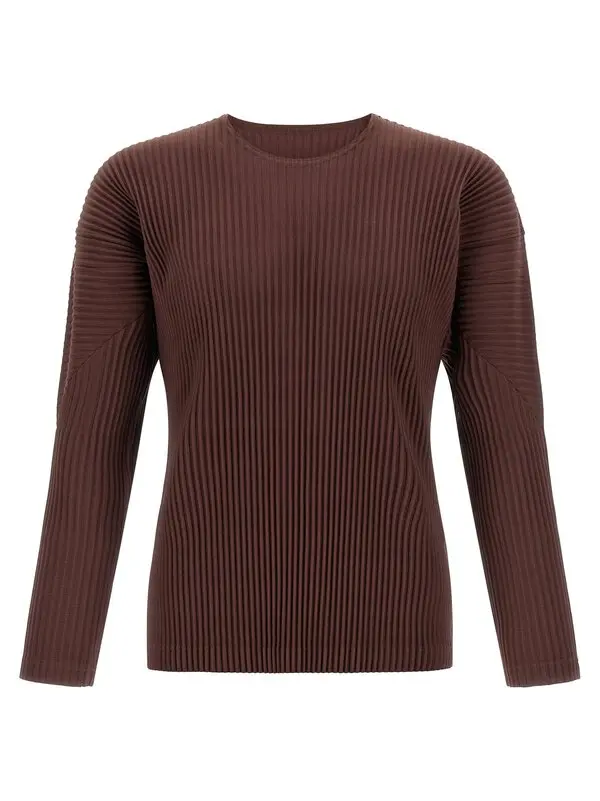 Issey Miyake Color Pleats' T-shirt - Brown