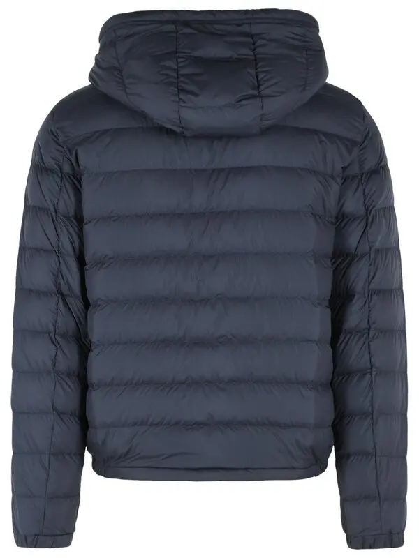 Moncler Navy Polyester Short 'vermeille' Hooded Down Jacket