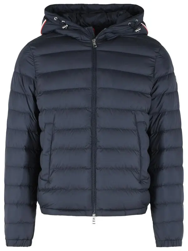 Moncler Short 'vermeille' Hooded Down Jacket - Blue