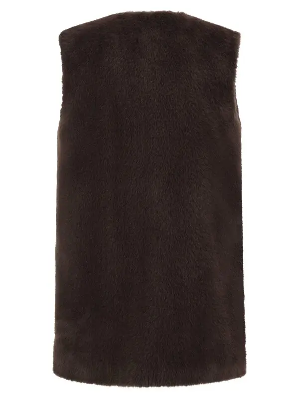 Herno Long Faux Fur-effect Gilet - Brown