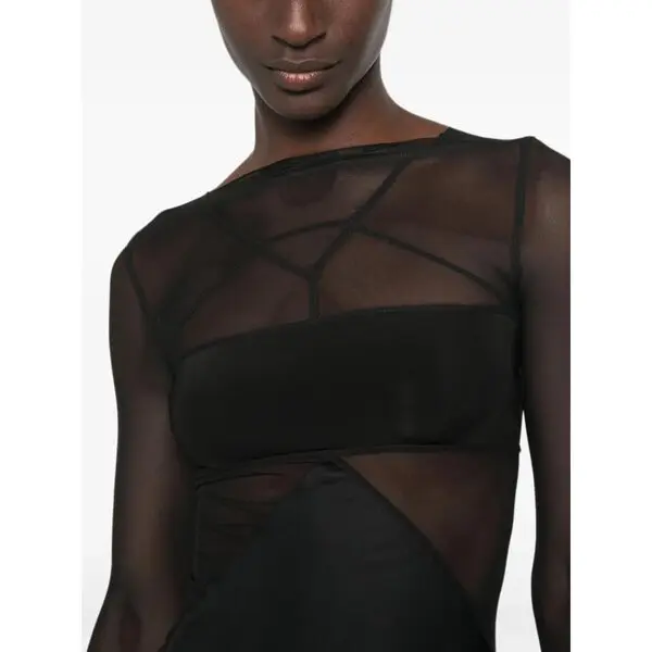 Rick Owens Long Sleeve Evening Dress - Black