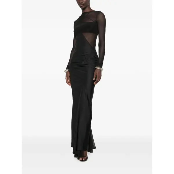 Rick Owens Long Sleeve Evening Dress - Black