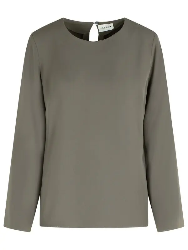 P.a.r.o.s.h Poker' Grey Polyester Blouse - Gray