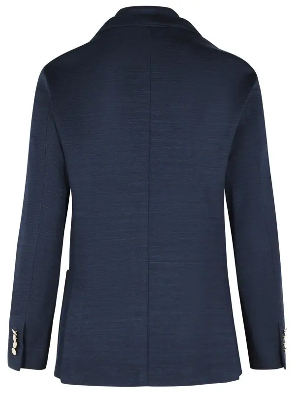 Eleventy Dark Cotton Blend Blazer - Blue