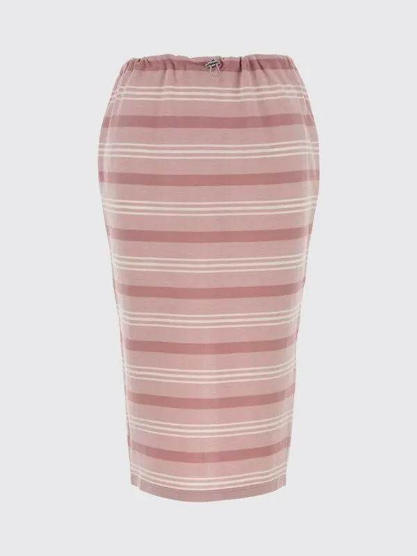 Prada Striped Cotton Midi Skirt