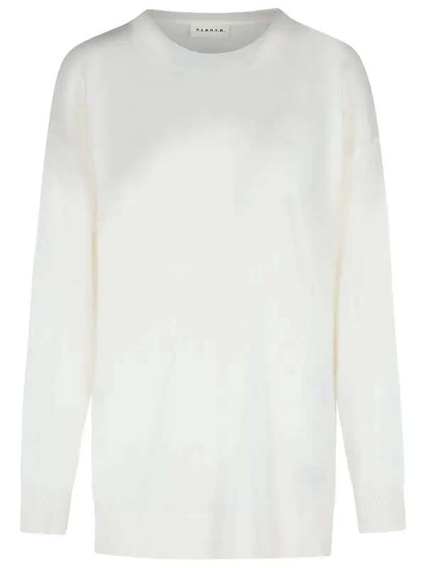 P.a.r.o.s.h Oversized Wool Blend Sweater - Cream