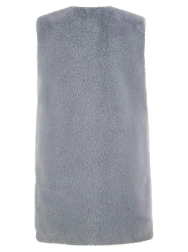 Herno Long Faux Fur-effect Gilet - Blue