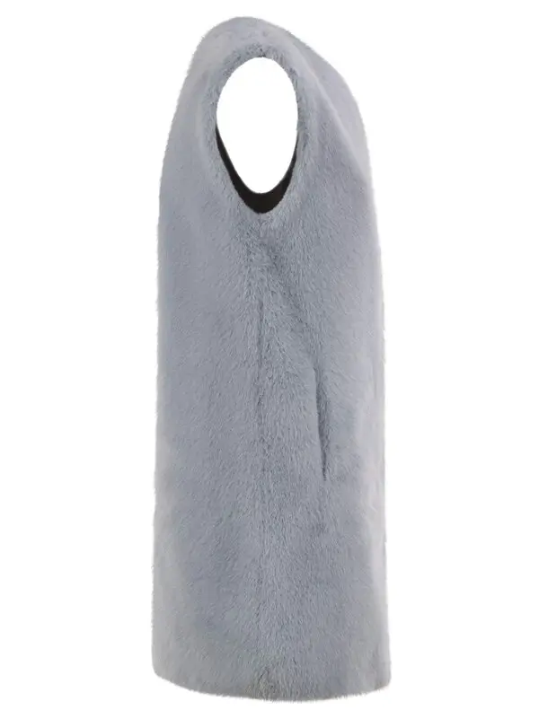 Herno Long Faux Fur-effect Gilet - Blue