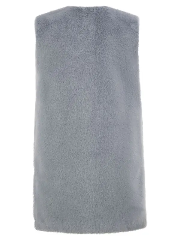 Herno Long Faux Fur-effect Gilet - Blue