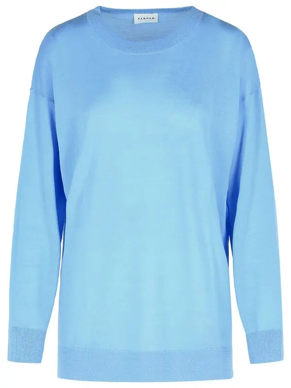 P.a.r.o.s.h Light Wool Blend Oversized Sweater - Blue