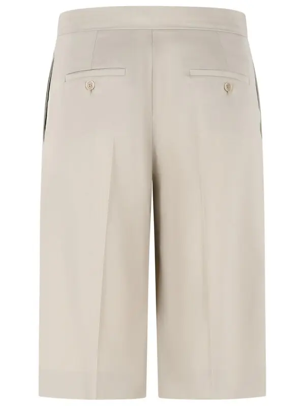 Max Mara Umile' Bermuda Shorts In Wool, Mohair And Sand Silk Tela - Cream