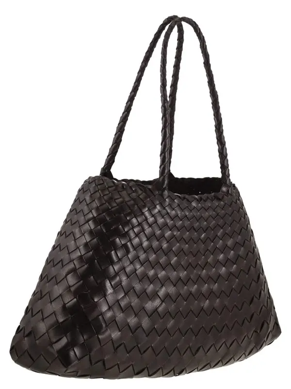 Dragon Diffusion Santa Croce Big Woven Leather Bag - Brown
