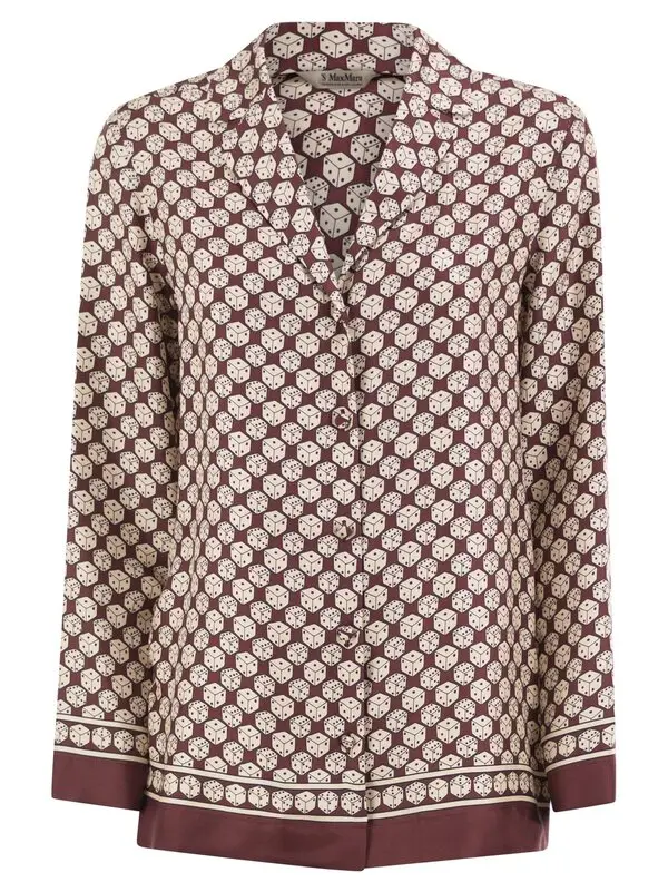 Max Mara S Silk Printed Shirt - Multicolor