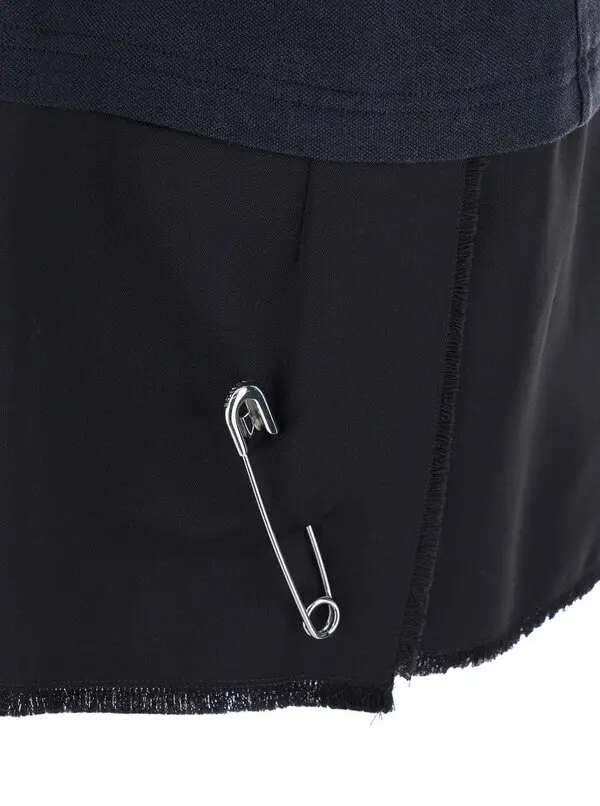 Balenciaga Layered Polo Dress With Safety Pin Detail - Multicolor