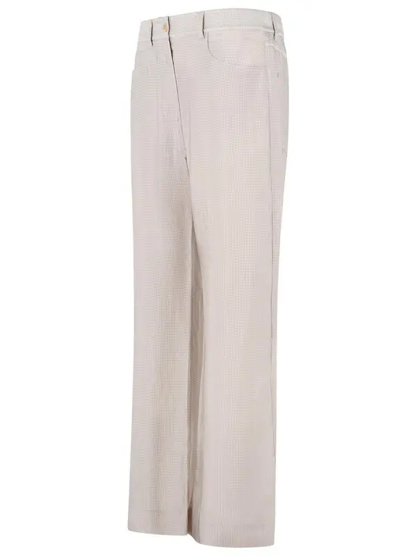 Acne Studios Check Casual Cupro Pants - Cream