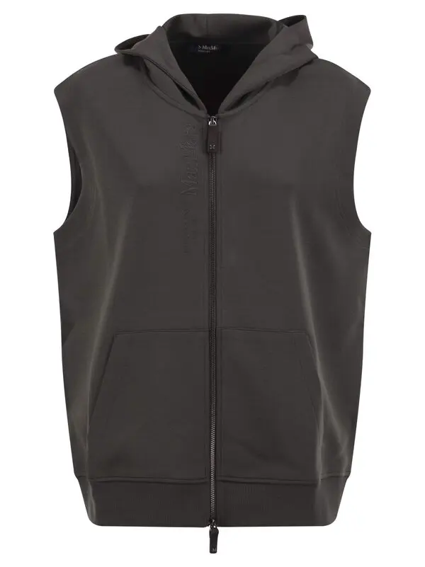 Max Mara Smmballo Hooded Cotton-blend Jersey Gilet - Multicolor