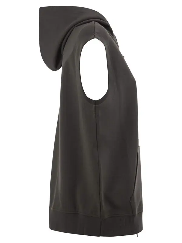 Max Mara Hooded Cotton-blend Jersey Gilet - Multicolor
