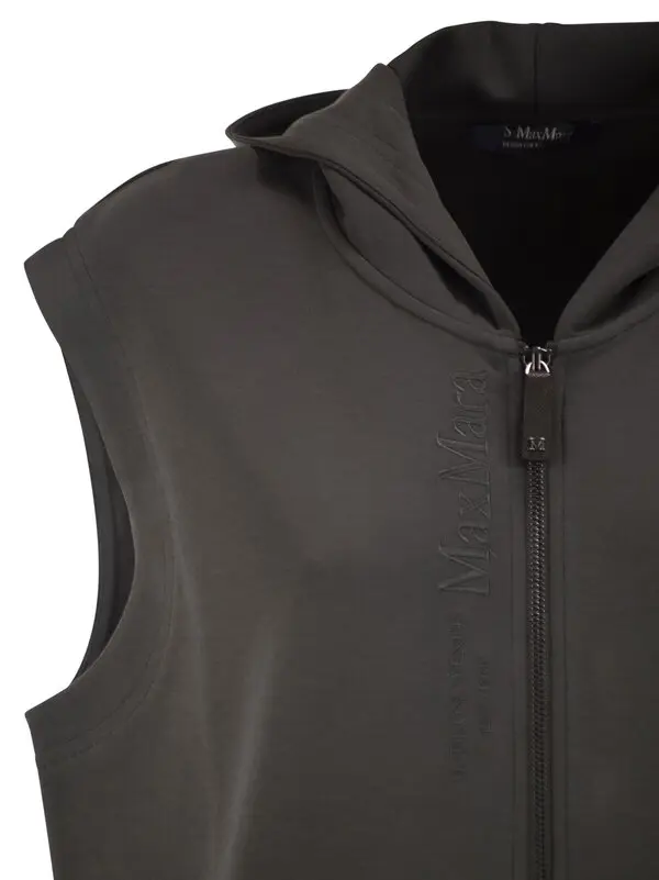 Max Mara Hooded Cotton-blend Jersey Gilet - Multicolor