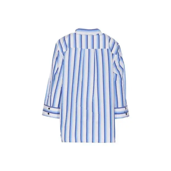 GANNI Cotton Striped Shirt - Blue