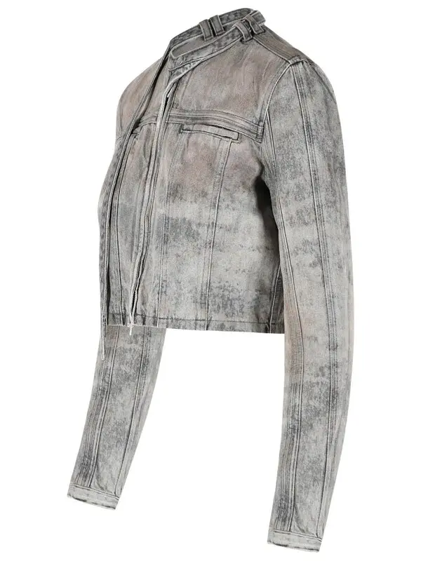 DIESEL® Cotton Blend Cropped Jacket - Gray