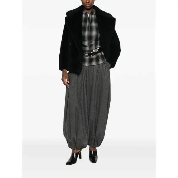 Max Mara Shearling And Alpaca Wool Double-breasted Jacket - Black